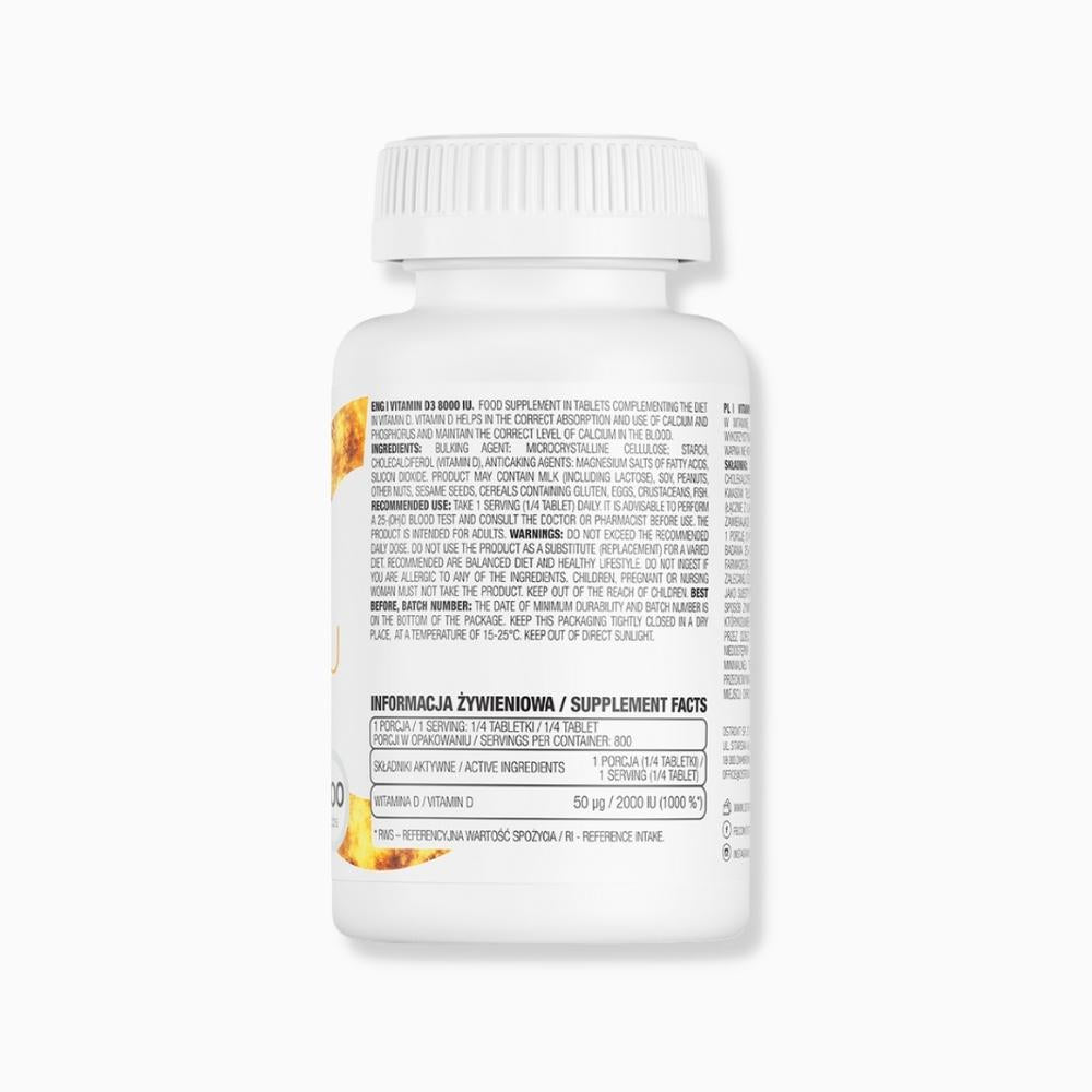 Vitamin D3 8000 IU OstroVit - 200 tablets | Megapump