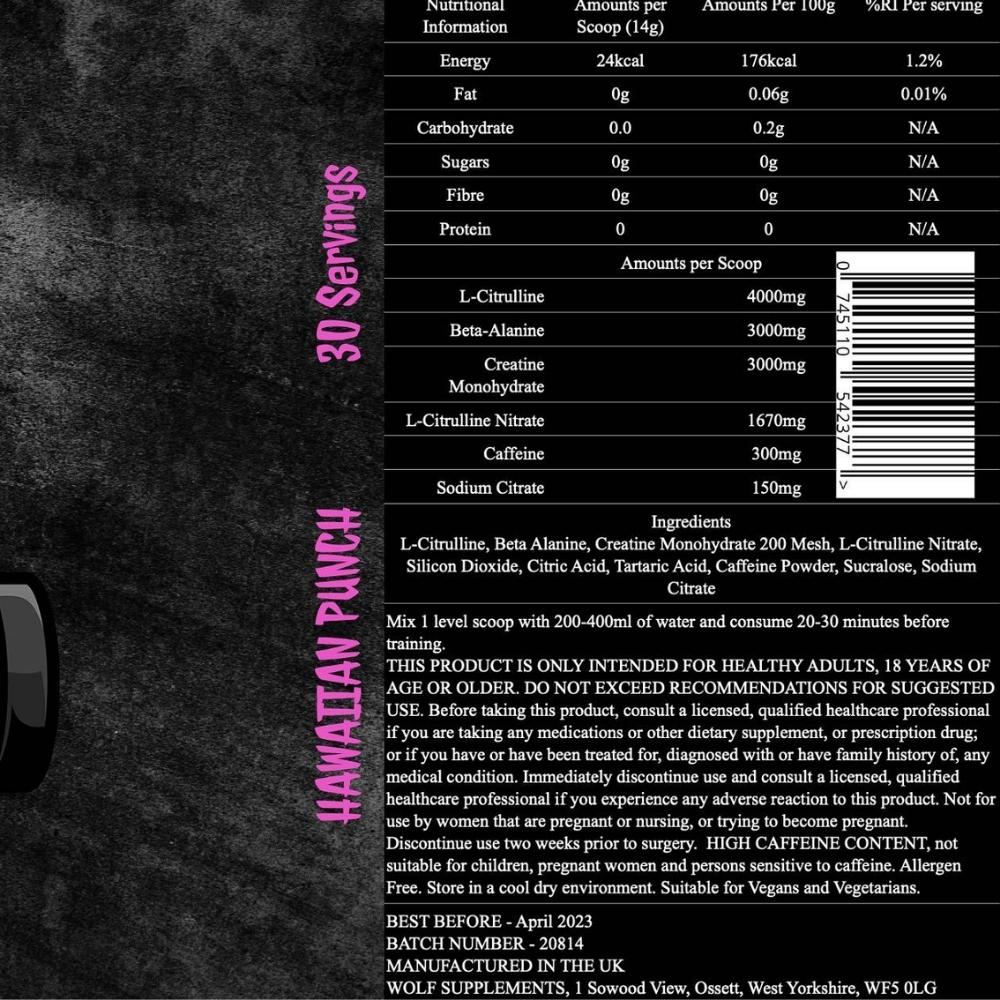 Wolf Juice Pre workout Wolf Supplements | Megapump